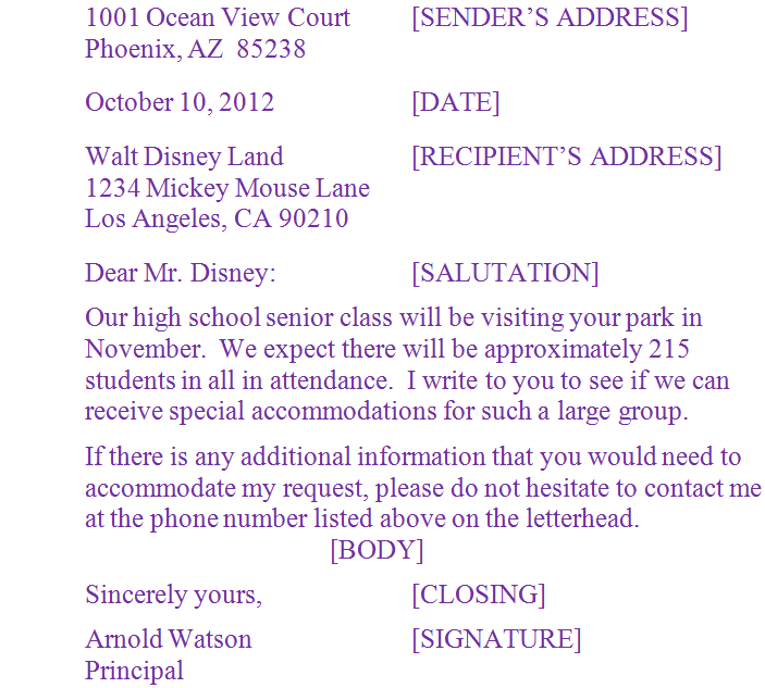 Business Letter Format Grade 9 Businesseq