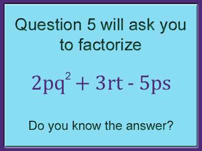 GCSE algebra - learning how to factorize algebraic expressions