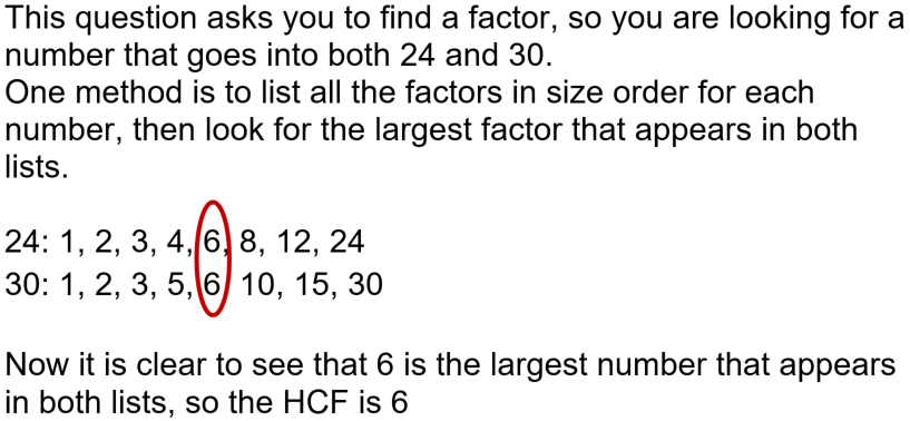 GCSE Hcf And Lowest Common Multiple Highest Common Factor
